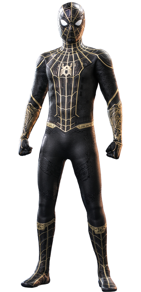 Hot Toys Spider Man No Way Home Spider Man Black And Gold Suit