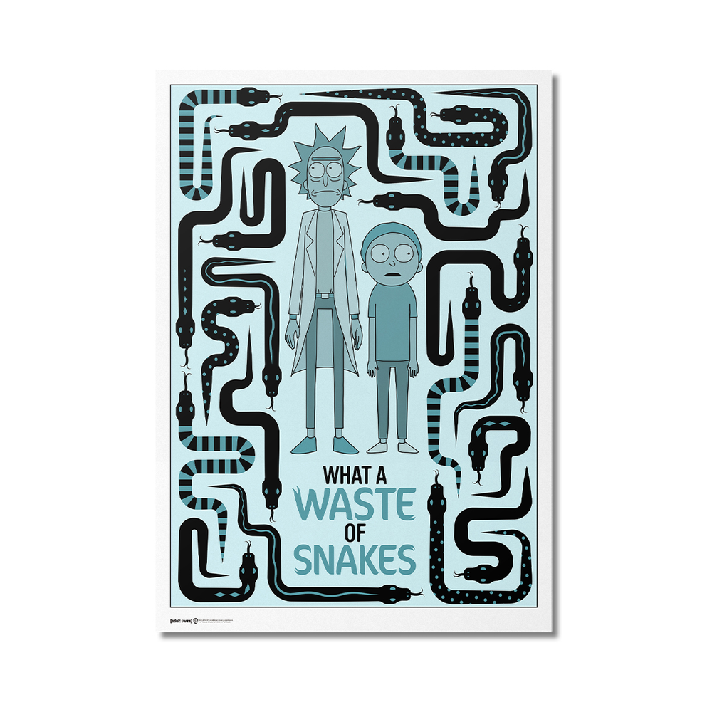 Rick And Morty Waste Of Snakes Poster